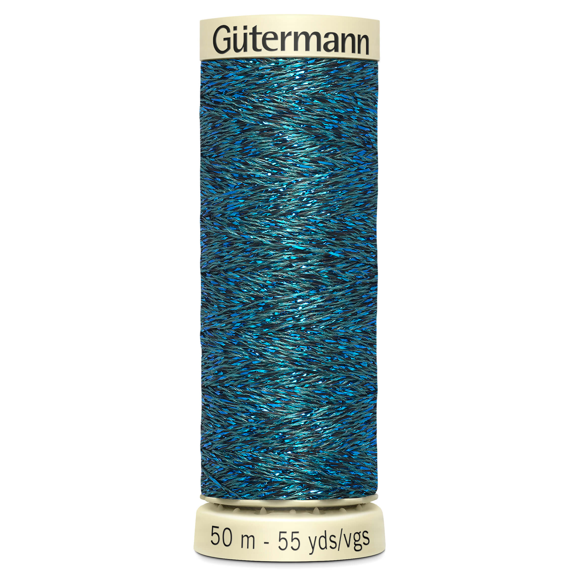Gutermann Metallic Effect Thread 50m 483 Blue - The Thread Box UK