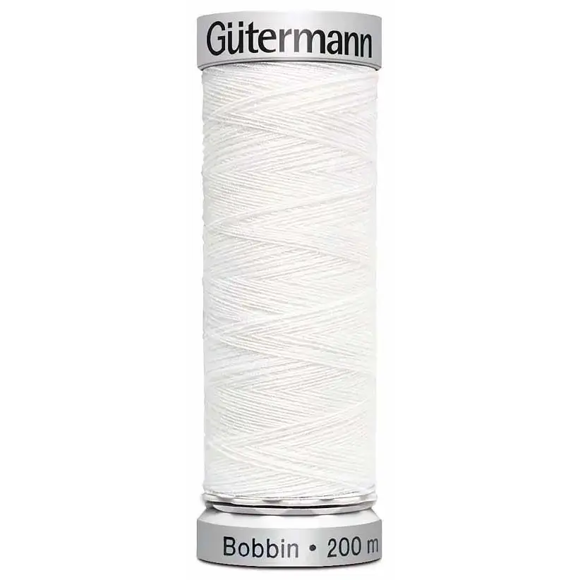 Gutermann Bobbin Thread 200m 1001 White - The Thread Box UK